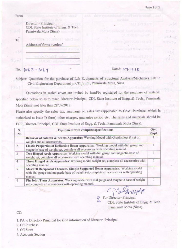 Tenders | Ch. Devi Lal State Institute of Engineering & Technology,