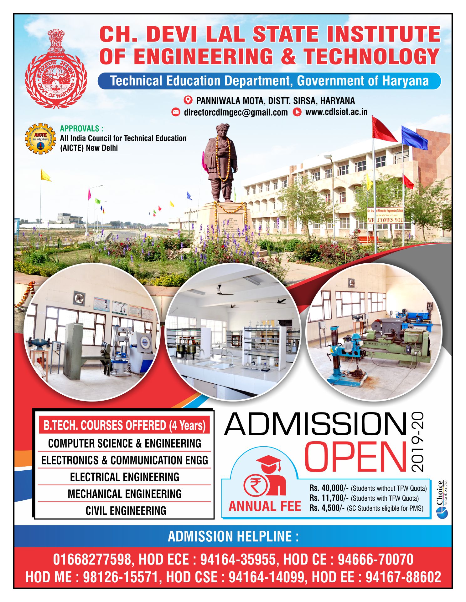 CDLSIET | Ch. Devi Lal State Institute of Engineering & Technology ...
